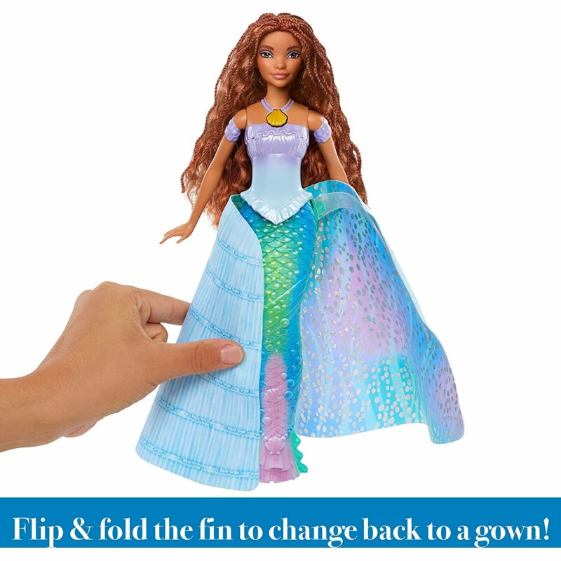 Mattel Disney Transforming Ariel Fashion Doll, Human to Mermaid (HLX13 ...